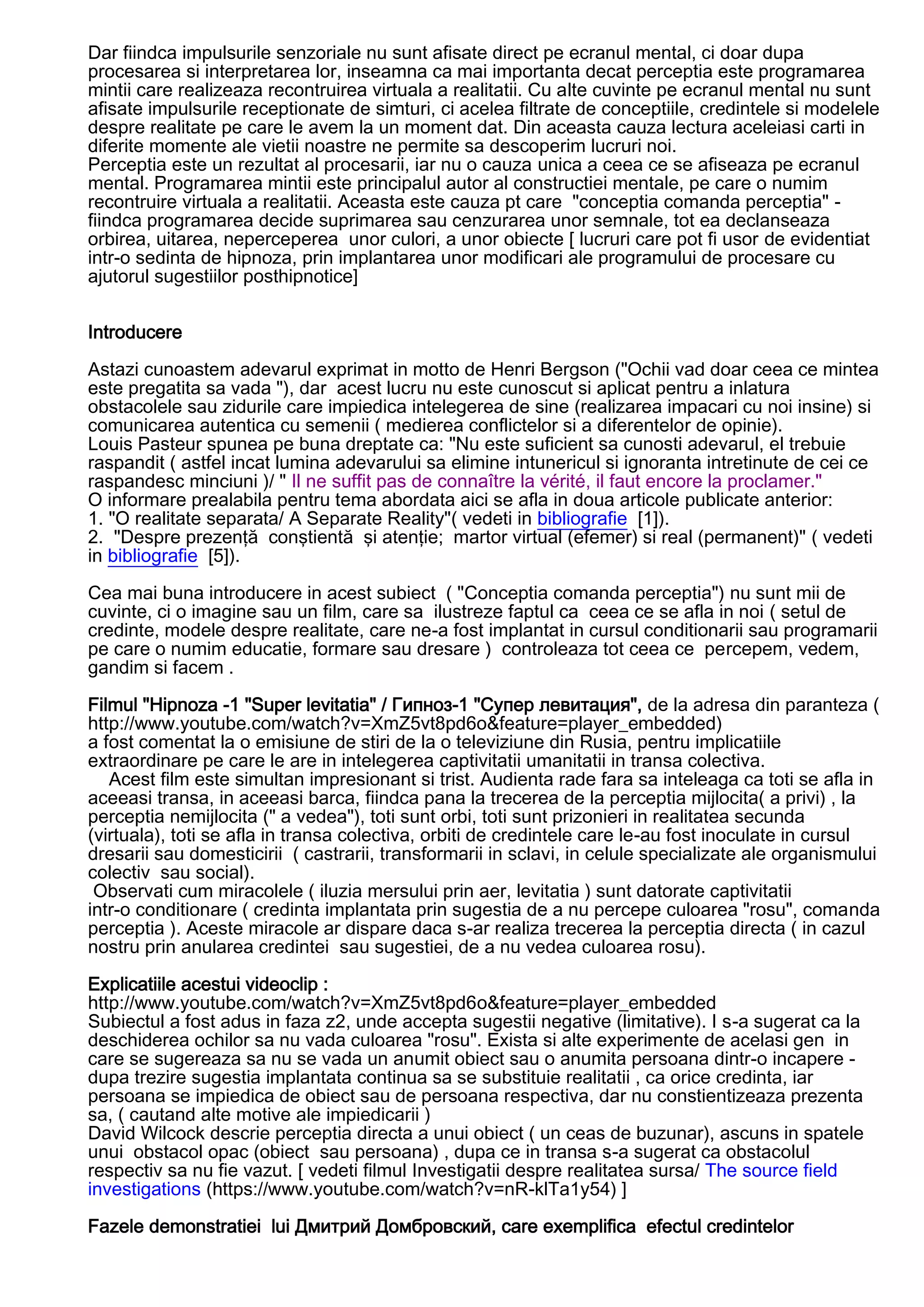 Mirahorian, dan conceptia comanda perceptia - v.0.9 | PDF