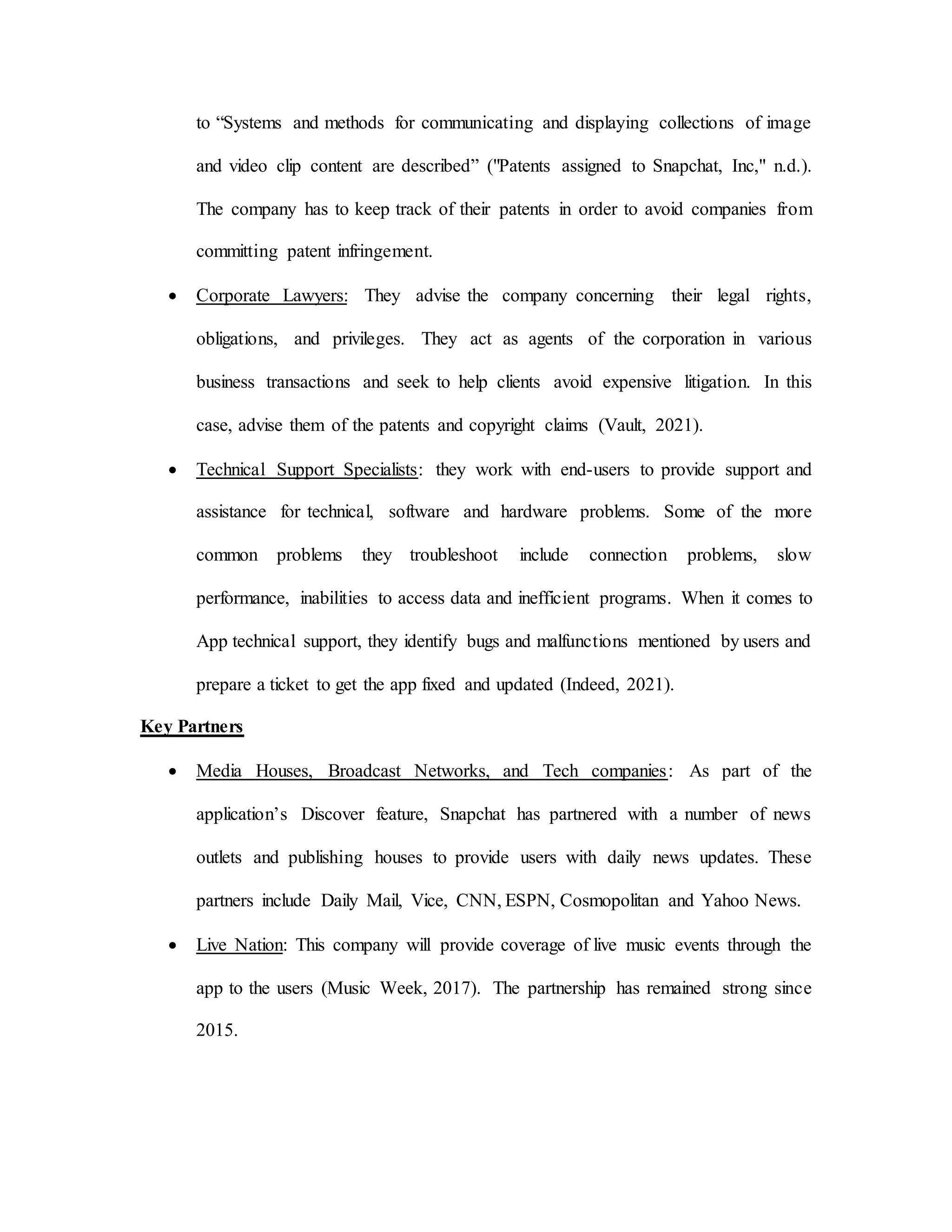 Nine Elements of the Business Model (Snapchat) | DOCX