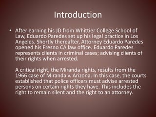 Miranda Rights : What it Means | PPTX