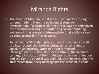 Miranda Rights : What it Means | PPTX