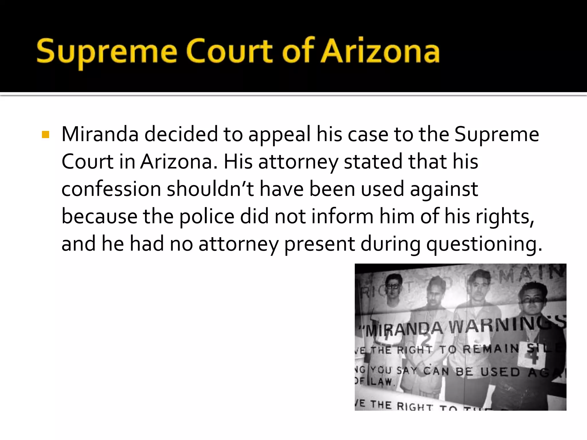 Miranda v. arizona | PPTX