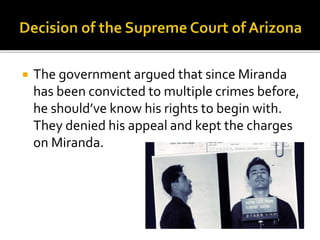 Miranda v. arizona | PPTX