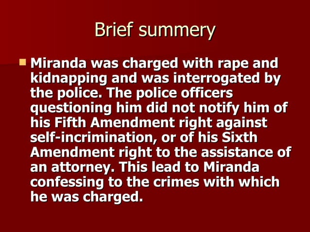 Miranda v arizona (1966) | PPT