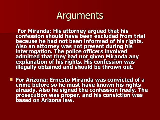 Miranda v arizona (1966) | PPT