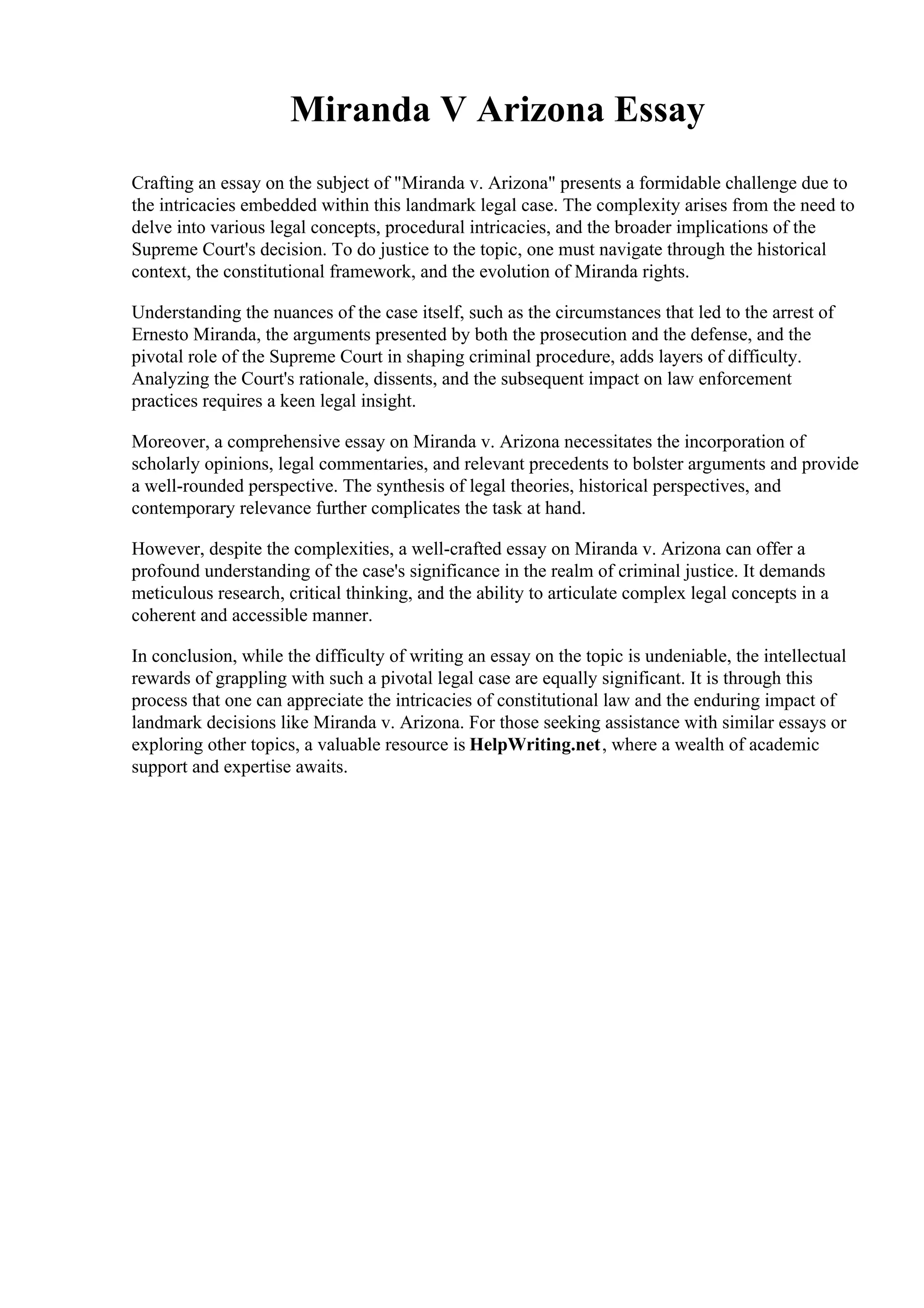 Miranda V Arizona Essay.pdf