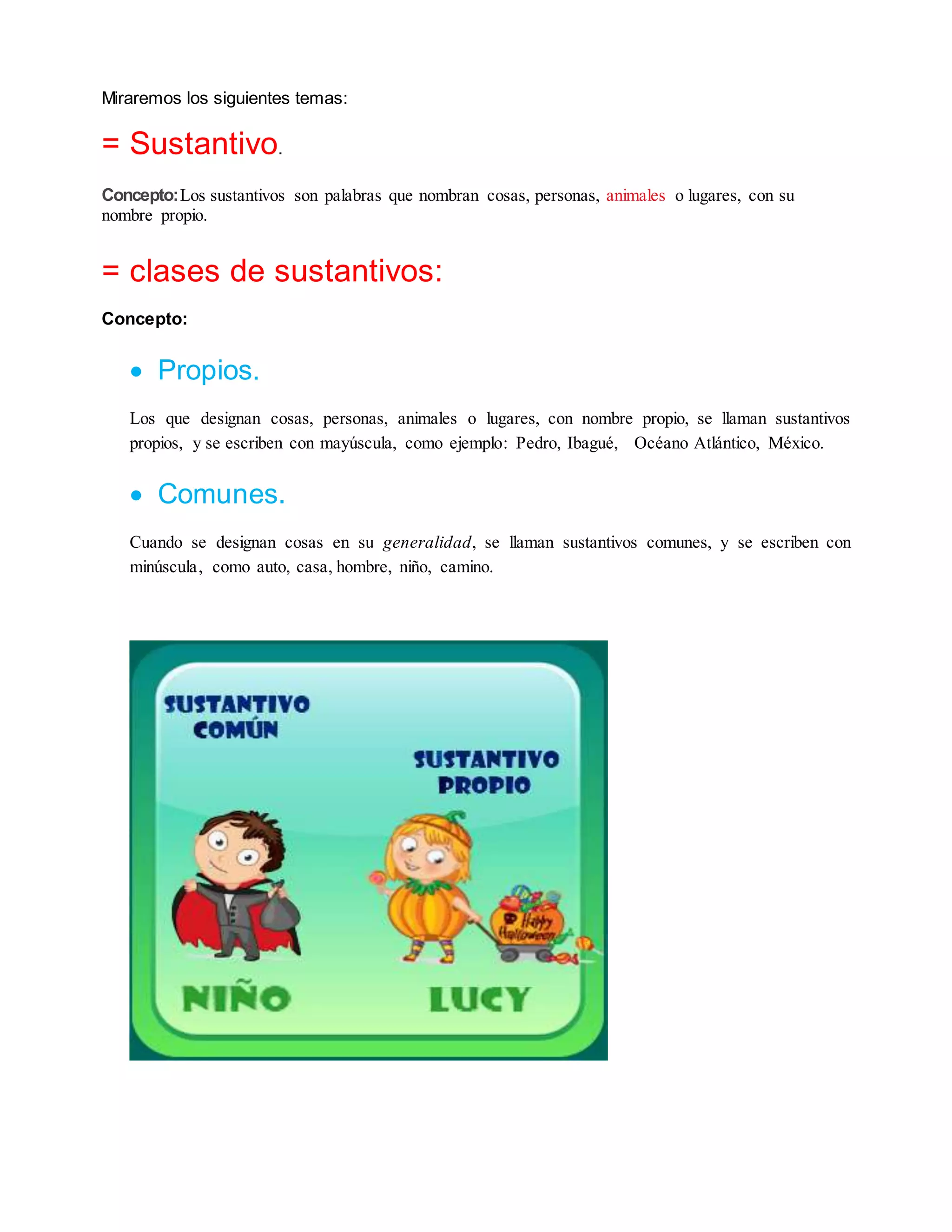 Miraremos los sustantivos | DOCX