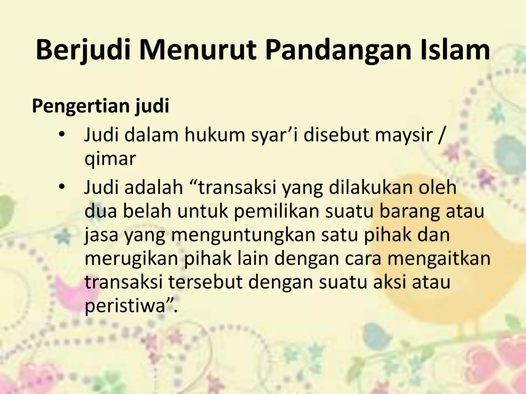 Miras dan Judi | PPTX