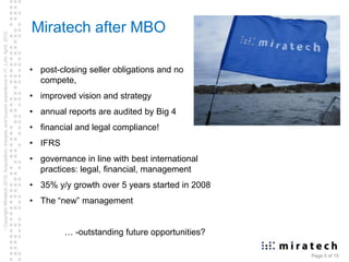 Miratech presentation M&A in IT sector in Ukraine | PPTX | Mergers and Acquisitions | Business ...