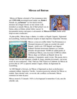 Mircea cel batran | DOCX