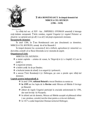 Mircea cel batran-schita | PDF