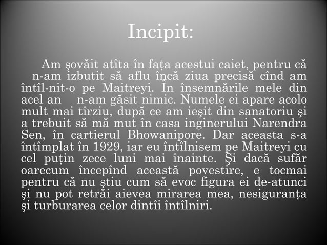 Mircea eliade, maitreyi | PPT