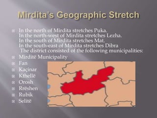 Traditat Mirditore (Veshje,Ushqim etj.) ne Anglisht | PPTX