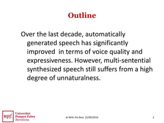 Using paragraph- and discourse-based prosodic cues to improve speech synthesis expressiveness ...