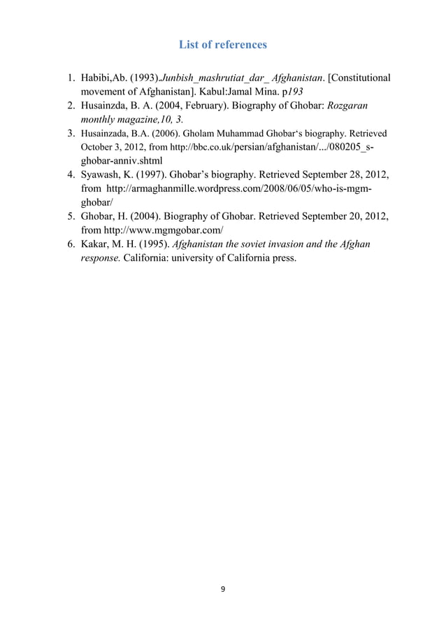 Mir gholam ghobar | PDF