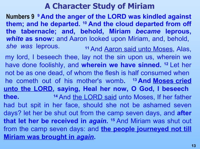 Character Study Miriam | PPT | Christianity | Religion & Spirituality