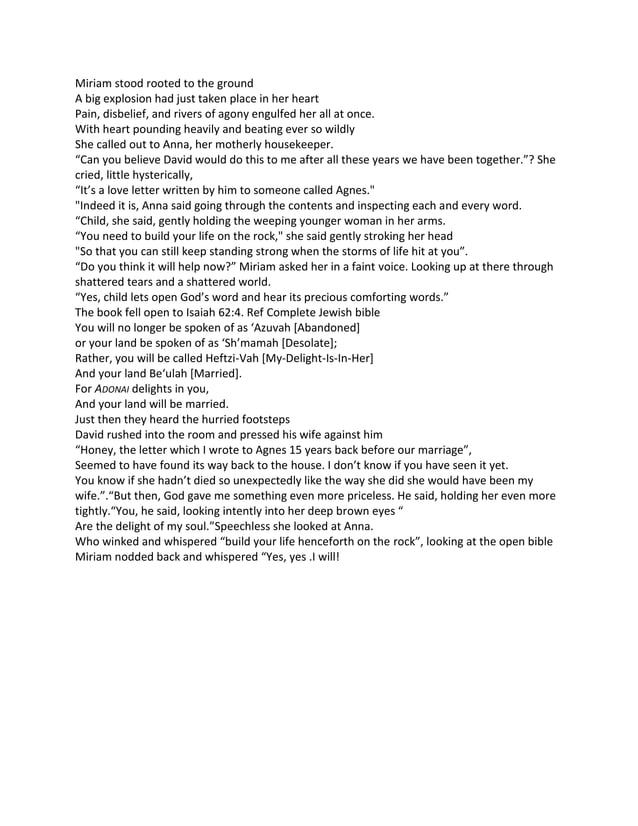 Miriam stood rooted to the ground | DOCX | Christianity | Religion ...