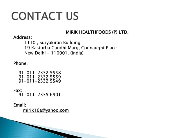 Mirik healthfoods pharma division | PPTX | Nutrition | Healthy Living