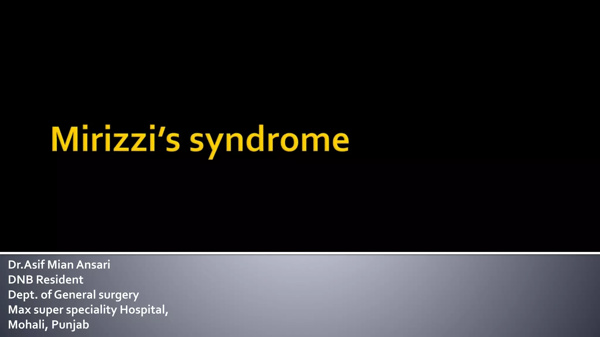 Mirizzi syndrome | PPTX