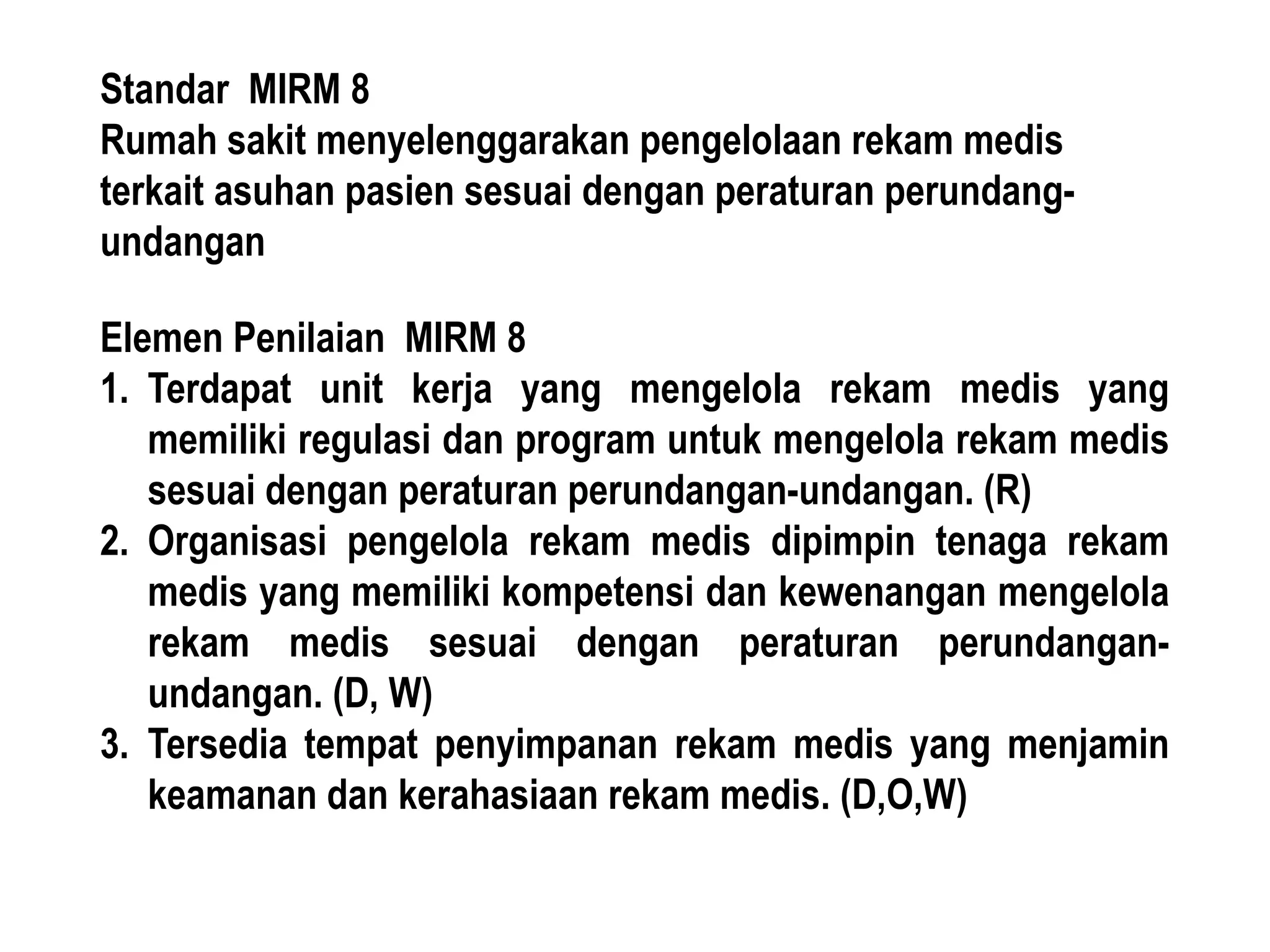 Komite Akreditasi Rumah Sakit MIRM Guidline | PPT