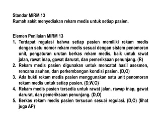 Komite Akreditasi Rumah Sakit MIRM Guidline | PPT