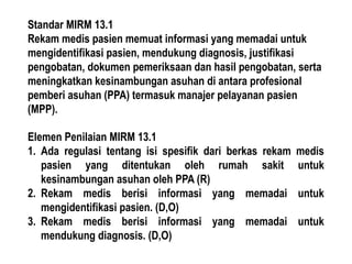 Komite Akreditasi Rumah Sakit MIRM Guidline | PPT