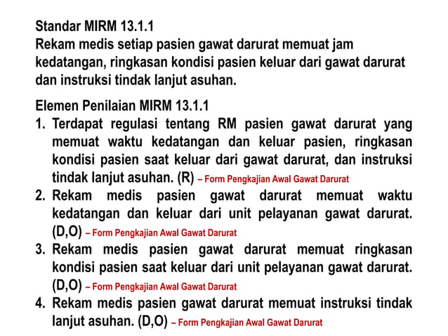Komite Akreditasi Rumah Sakit MIRM Guidline | PPT