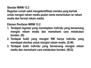 Komite Akreditasi Rumah Sakit MIRM Guidline | PPT