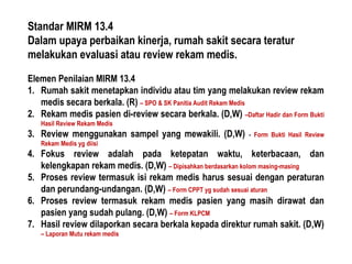 Komite Akreditasi Rumah Sakit MIRM Guidline | PPT