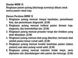 Komite Akreditasi Rumah Sakit MIRM Guidline | PPT