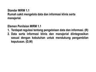 Komite Akreditasi Rumah Sakit MIRM Guidline | PPT