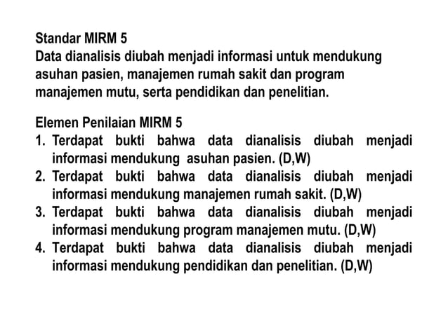 Komite Akreditasi Rumah Sakit MIRM Guidline | PPT