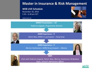 MASTER INSURANCE & RISK MANAGEMENT | PPTX | Insurance | Personal Finance