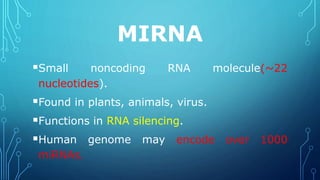 Micro RNA biogenesis, function and nomenclature | PPTX