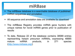 miRNAs endogenous regulator of gene expression | PPTX
