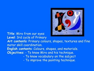 MIRO AND HIS PAINTING | PPT