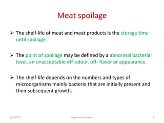 Microbial Spoilage of Meat | PPTX