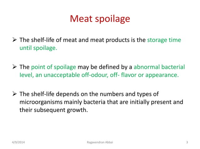 Microbial Spoilage of Meat | PPTX | Food & Drink