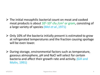 Microbial Spoilage of Meat | PPTX