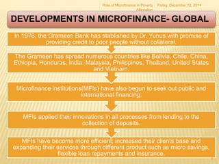 Role of microfinance in poverty allevation | PPTX