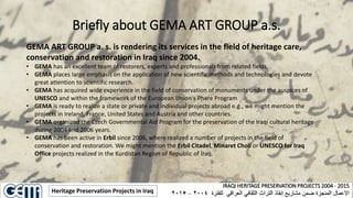 Iraqi heritage preservation projects | PPTX