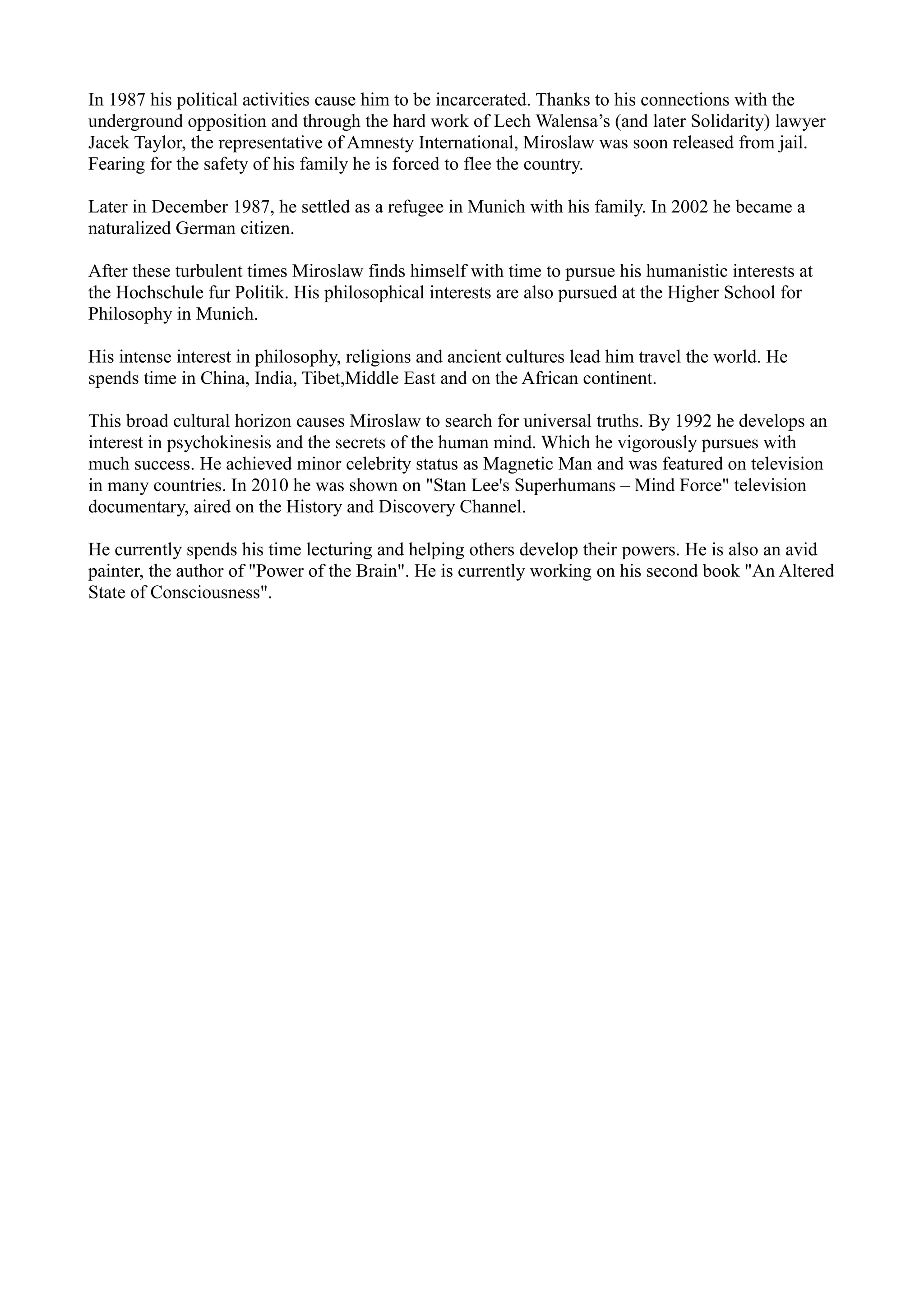 Miroslaw Magola biography | PDF | Celebrity Families | Pop Culture