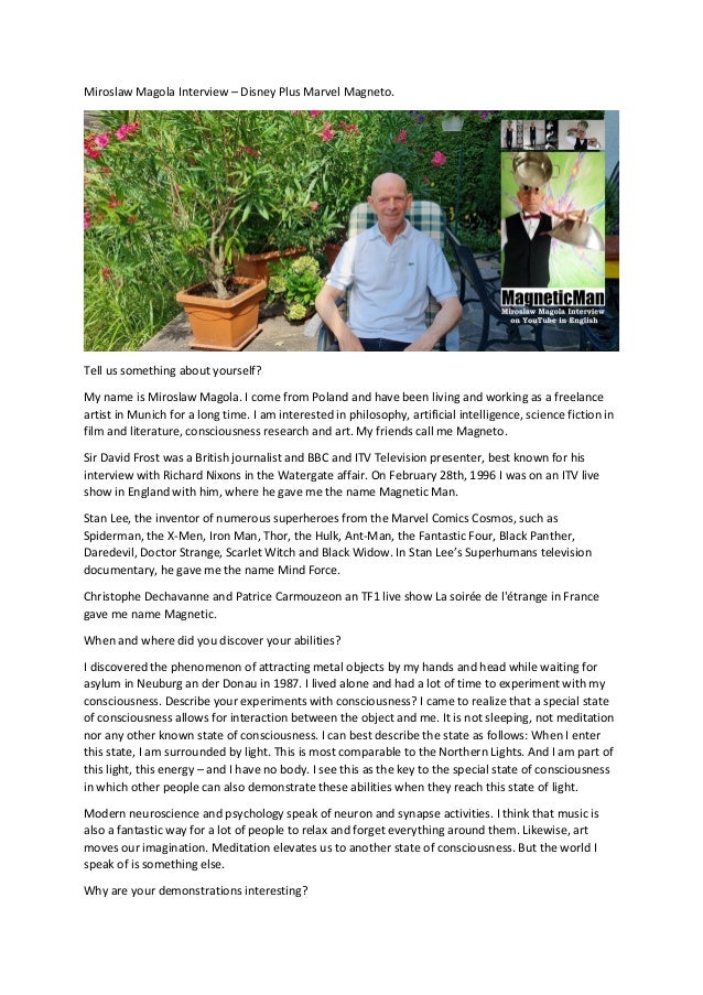 Miroslaw Magola Interview Disney Plus Marvel Magneto.pdf