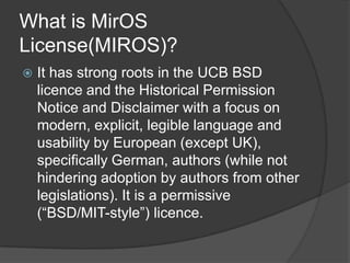 MirOS License (miros) by Jason Gabriel Tan | PPT