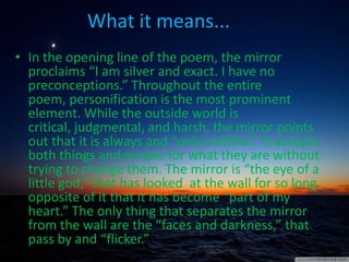 Mirror by sylvia plath | PPTX