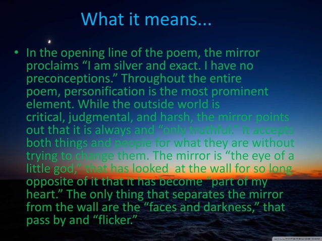 Mirror by sylvia plath | PPTX