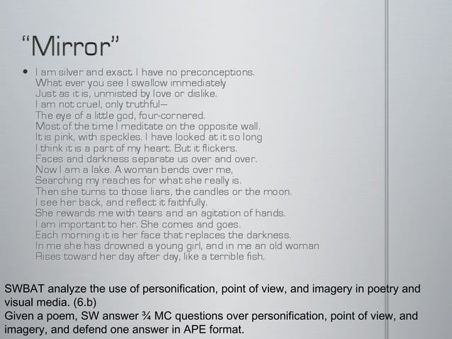 Mirror by Sylvia Plath | PPT