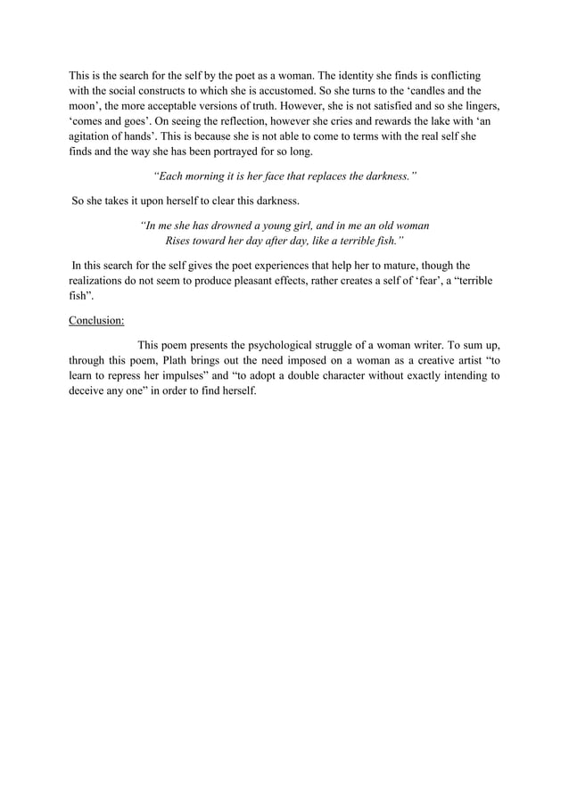 Mirror - Sylvia Plath | PDF