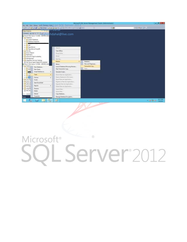 Mirroring in SQL Server 2012 R2 | DOCX