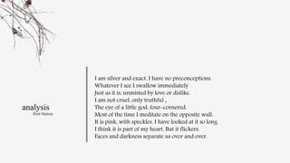 Mirror by Sylvia Plath | PPTX