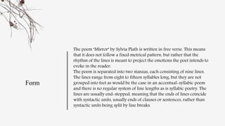 Mirror by Sylvia Plath | PPTX